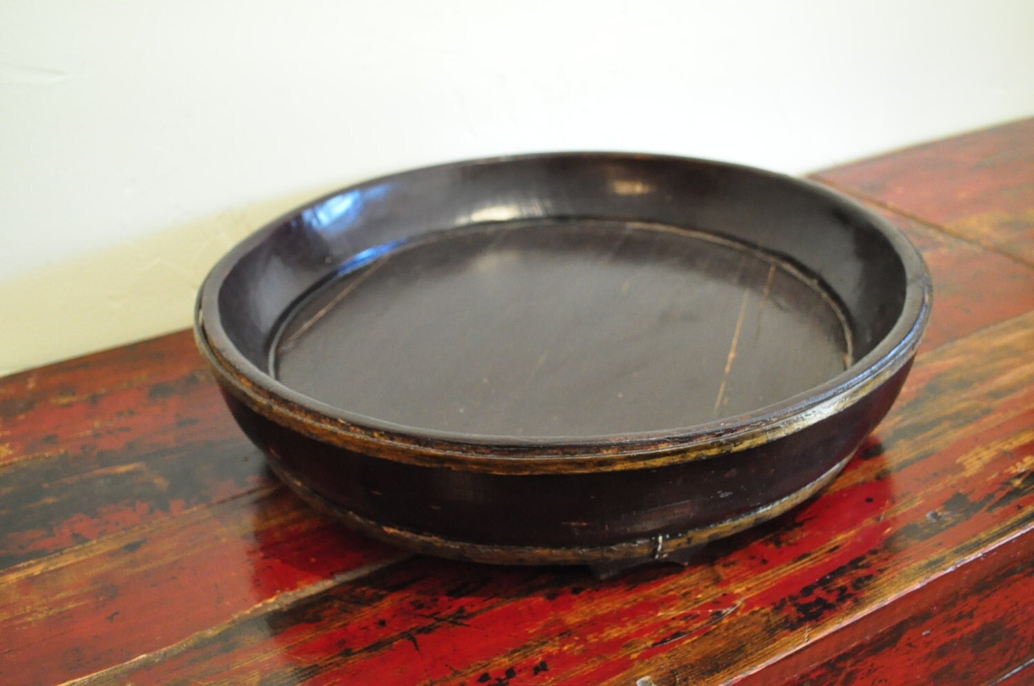 Antique Round Chinese Tray, Wooden Tray, Vintage Wood Tray – Haute Juice