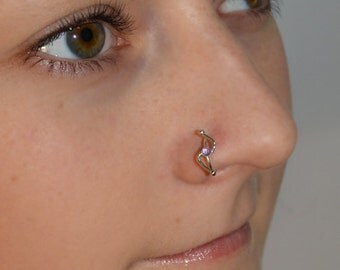 Small Nose Ring 20g Gold nose piercing Tragus by BrightBDesigns