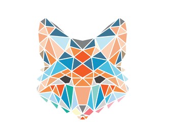 Geometric fox | Etsy