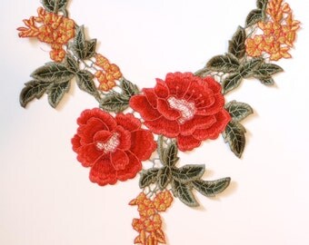 Red work embroidery | Etsy