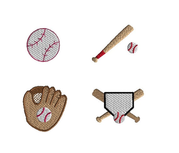 Mini Baseball Machine Embroidery Design Set-INSTANT DOWNLOAD
