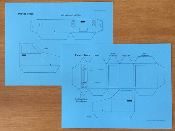 3D Paper Truck Craft: Instant Download Template
