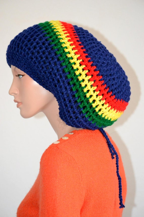 Navy Blue Mega Rasta Tam/ Navy Blue Dread tam/ Navy Blue