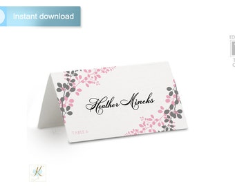 Place Card Template Download Instantly by KarmaKWeddings on Etsy