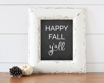 Items similar to Happy Fall Y'all PRINTABLE. Customized Fall Decor ...