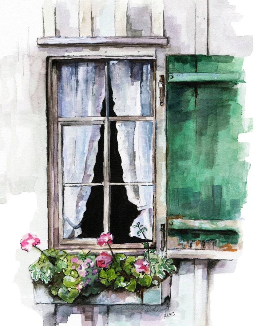 Window Painting Print from Original Watercolor Painting