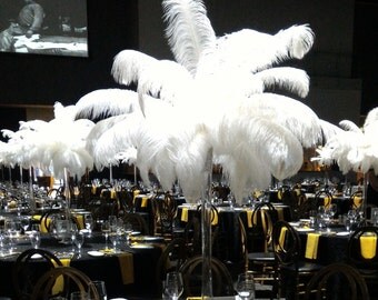 Ostrich Feather Centerpiece with Acrylic and by Featherology2