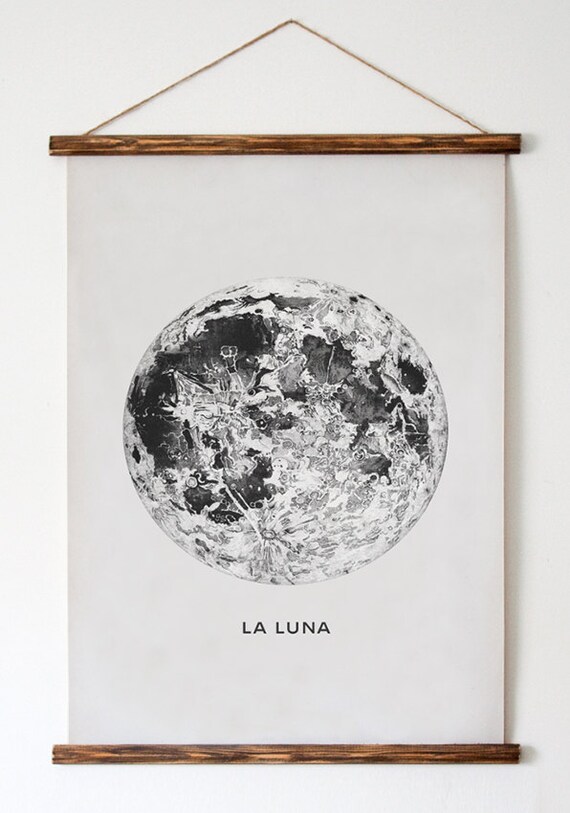 Full Moon Poster PRINTABLE FILE. La Luna Moon Poster. Lunar