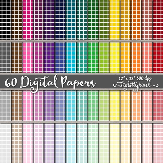 Grid Digital Paper Graph Scrapbooking Paper Grid Digital