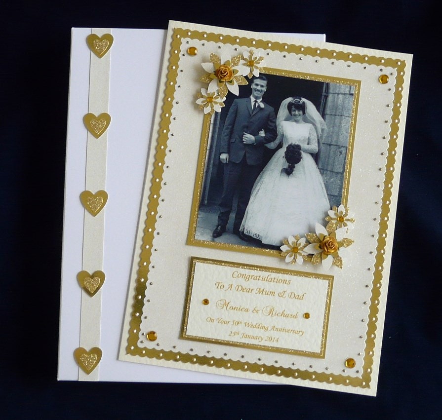 50th Golden Wedding Anniversary Card With Photo Personalised