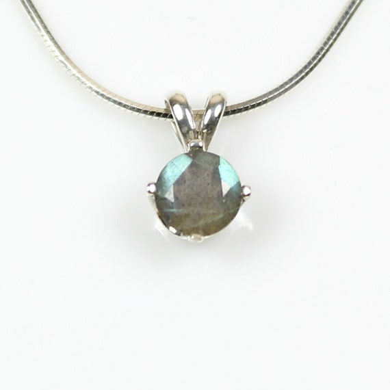 Labradorite Necklace Sterling Silver Pendant by swanky925 on Etsy