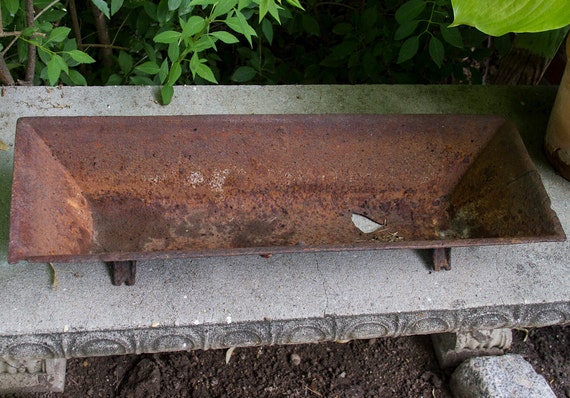 Antique Cast Iron Trough Feeding and Watering Trough Footed