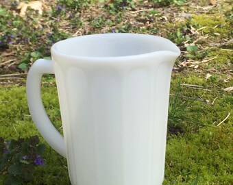 Milk glass pitcher | Etsy
