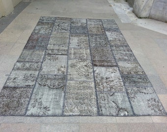 Unique gray patchwork rug related items | Etsy