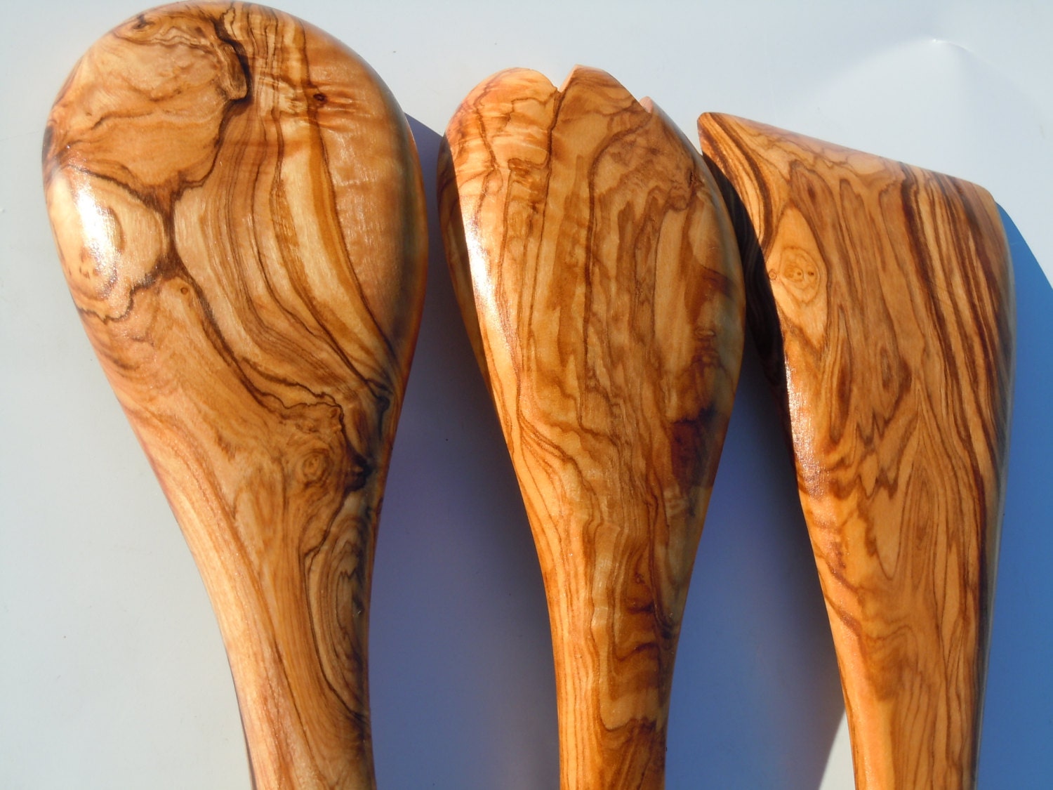 Olive wood utensils setspoonspatulasporkfree