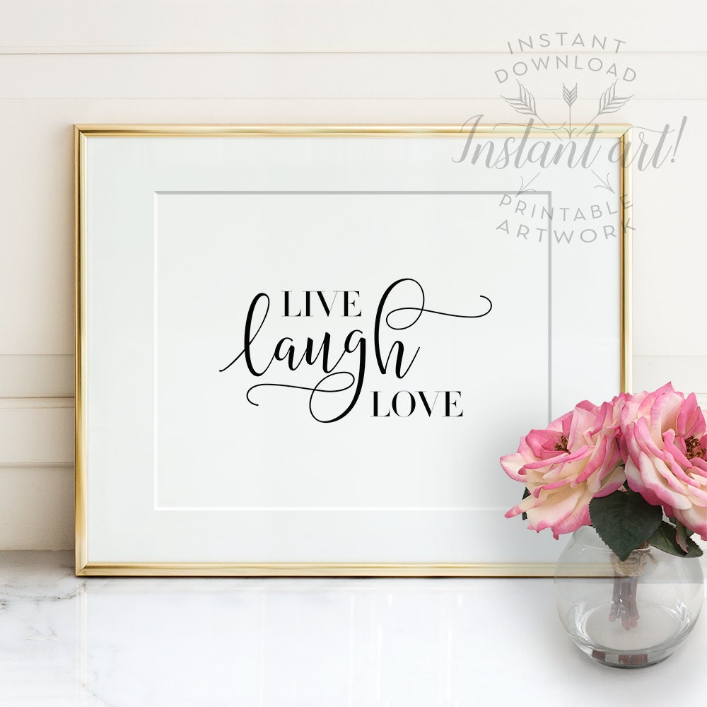 Live laugh love PRINTABLE inspirational by TheCrownPrints on Etsy