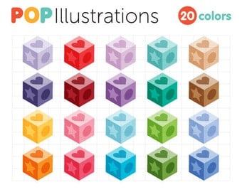 Baby blocks clip art | Etsy