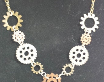 Items similar to Steampunk Inspired Necklace (16" chain) on Etsy