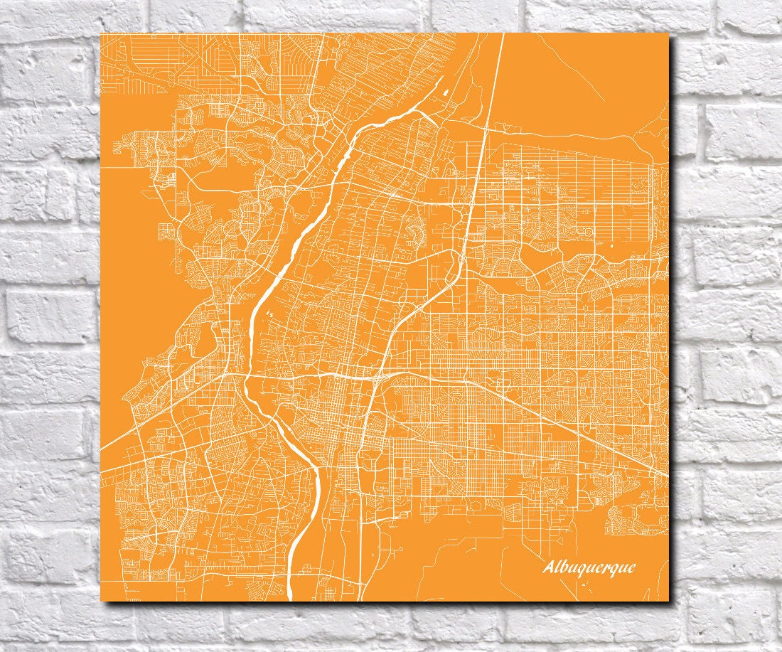 Albuquerque Street Map Print Map of Albuquerque City Street