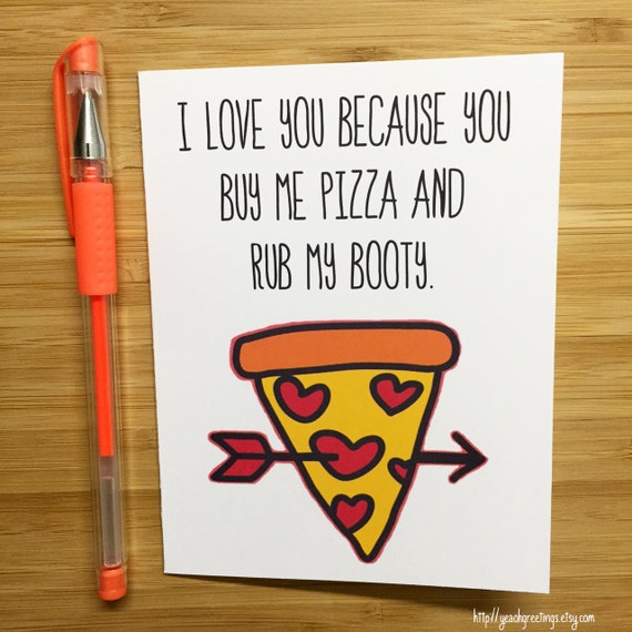 Funny Pizza Love Card Happy Valentines Day Card by YeaOhGreetings