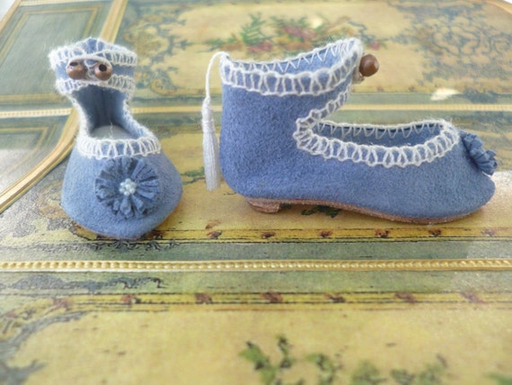 Leather Shoes For Antique German Or French Bisque Doll Length