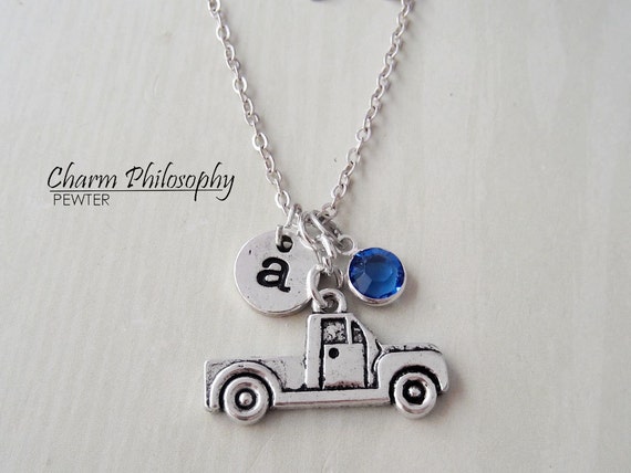 Pickup Truck Necklace Antique Silver Truck Jewelry
