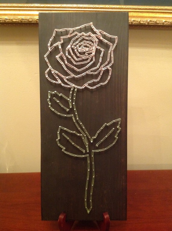 Items similar to Rose String Art- 6"x14" on Etsy
