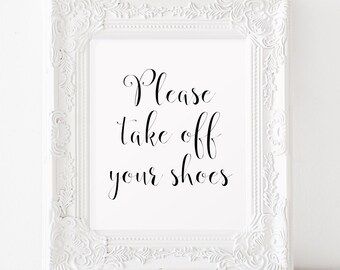Take shoes off sign | Etsy