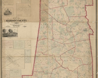 1877 Map of Madison County Tennessee by GenealogicalSurveyor