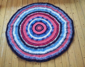 Crochet Sock Monkey Rug