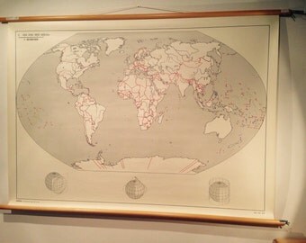 Pull down map | Etsy