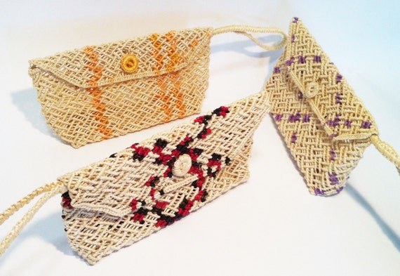 Abaca Ethnic Wallet Clutch Purse Assorted Color Elegant Dressy