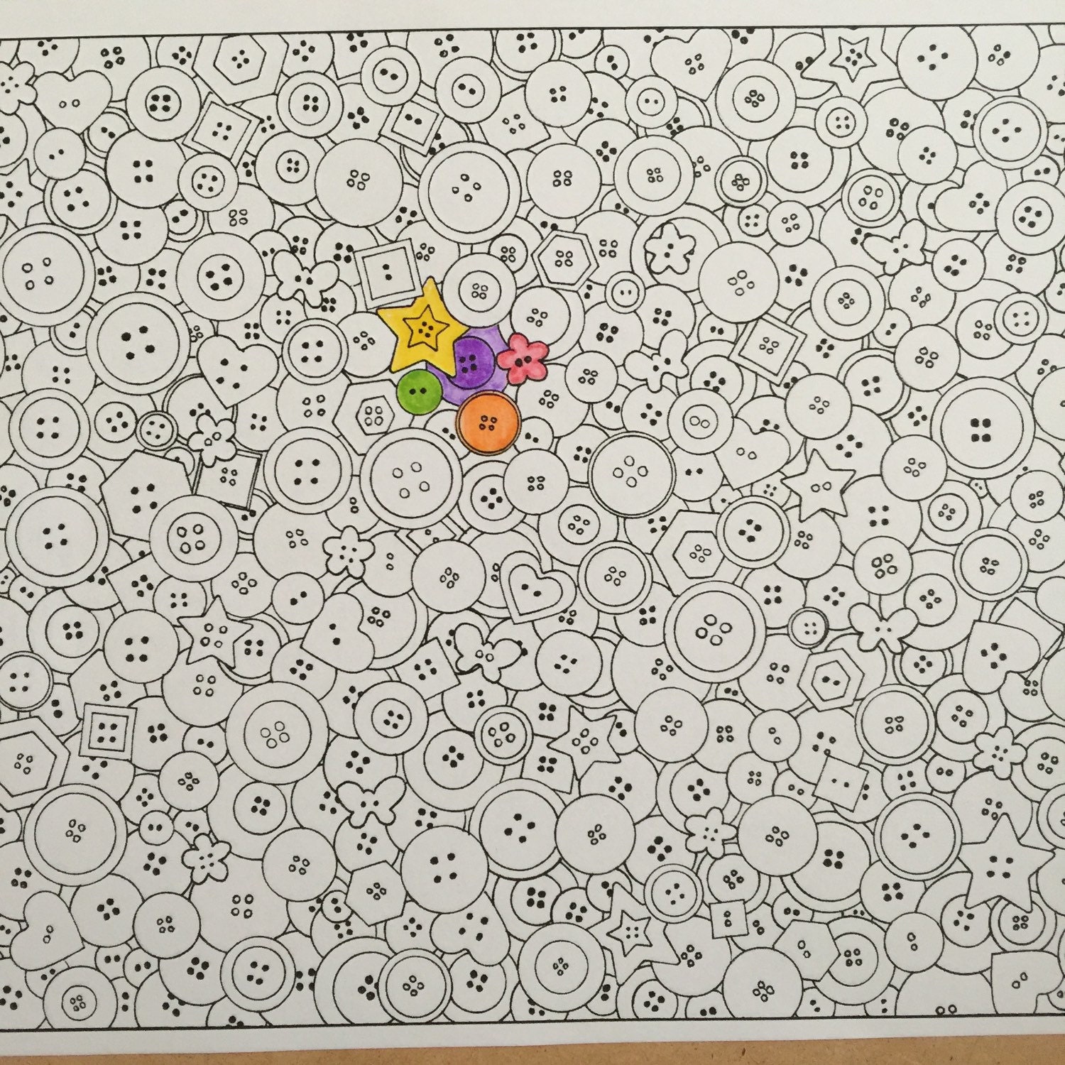 Coloring Page Buttons Printable Digital Download from ...