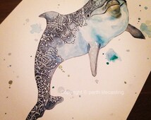 Unique dolphin wall art related items | Etsy