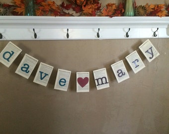 Unique book page garland related items | Etsy