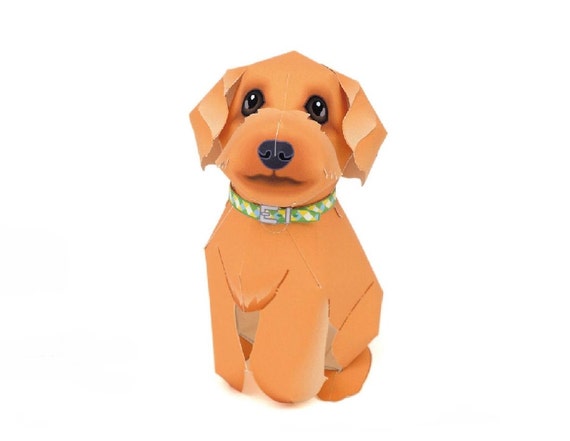 Toy Poodle DIY papercraft kit. Papercraft pattern. Printable