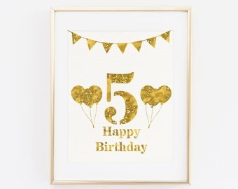 5th birthday banner | Etsy