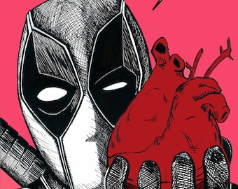 Deadpool heart | Etsy
