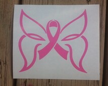 Unique pink ribbon decal related items | Etsy