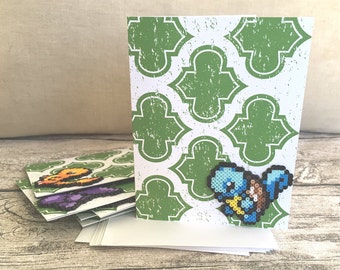 Perler bead card | Etsy