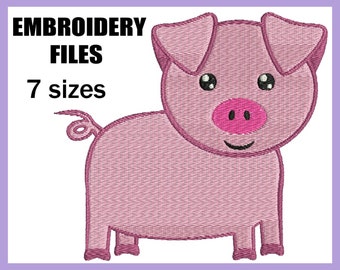 Pig embroidery | Etsy