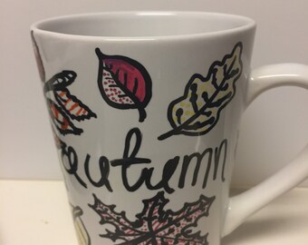 Items similar to Fall Leaves Mug - Fall Tea Cup on Etsy