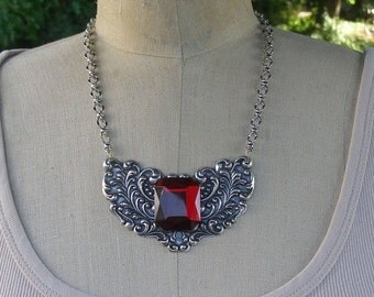 Unique bold red necklace related items | Etsy