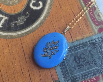 Enamel locket | Etsy