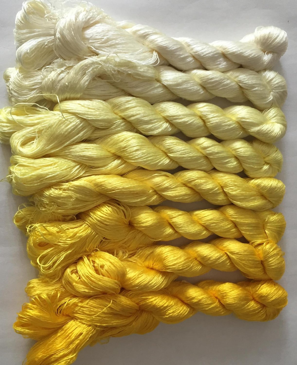 8 skeins Chinese natural mulberry silk embroidery threads