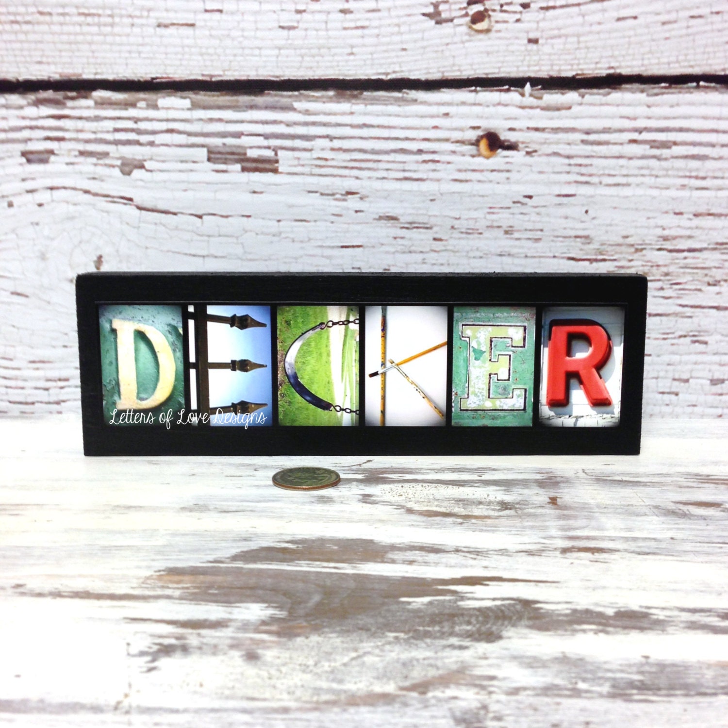 Custom Last Name Sign Photo Letters Art Personalized Home