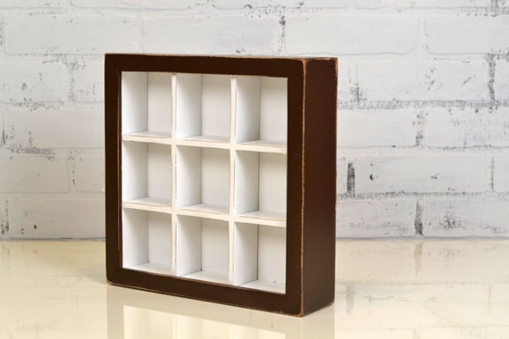 Display Case Shadow Box Frame with 9 Small by signedandnumbered