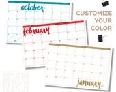 Items similar to 12-month desk or wall calendar - customized color ...
