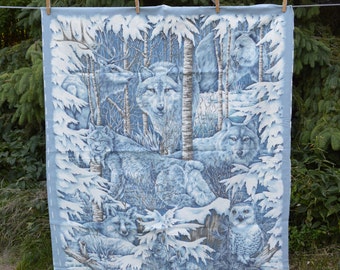 Wolf fabric panel | Etsy