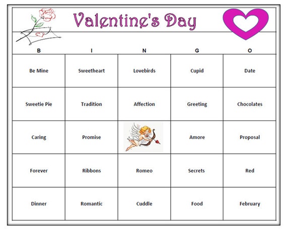 Valentines Day Party Bingo Game 30 Cards by BuyMeSomeHappiness
